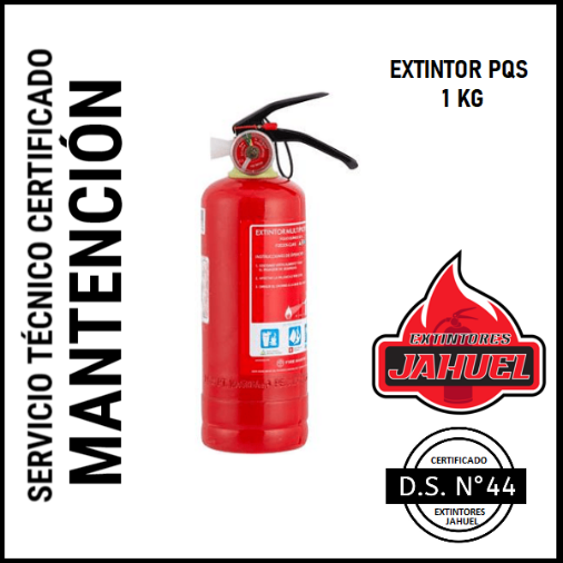 Mantención Extintor PQS 1 kilo - Extintoresjahuel